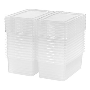 IRIS USA CNL-5 Storage Box, 5 Quart, Clear, 20 Pack & USA Small Modular Supply Case, 10 Pack, Clear 585170