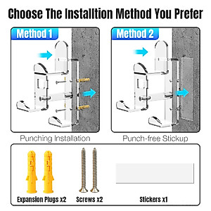 NiHome Clear Acrylic Game Controller Wall Hanger Stand, Dual Gamepad Controller & Headphone Hanger Holder for Xbox PS5 PS4 PS3 Switch, Wall Mount Stand Organizer for Gaming Accessories