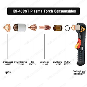 204323 Plasma Drag Shield Cap 40A Suit for Miller ICE 40C / 40T 5pcs