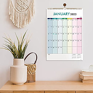 Wall Calendar 2023-2024 - Calendar 2023-2024, Jan. 2023 - Jun. 2024, 12" x 17", 2023 Wall Calendar with Thick Paper, Twin-Wire Binding + Hanging Hook + Large Blocks with Julian Dates - Colorful Lump