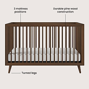 Child Craft Cranbrook 4-in-1 Convertible Crib, Baby Crib Converts to Day Bed, Toddler Bed and Full Size Bed, 3 Adjustable Mattress Positions, Non-Toxic, Baby Safe Finish (Toasted Chestnut)