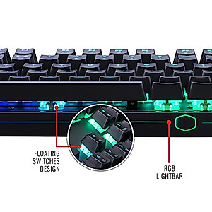 Cooler Master MK-750-GKCM1-US MasterKeys MK750 RGB LED Mechanical Gaming Keyboard, Cherry MX Brown, RGB LED, Full Size, Wrist Rest (Large)