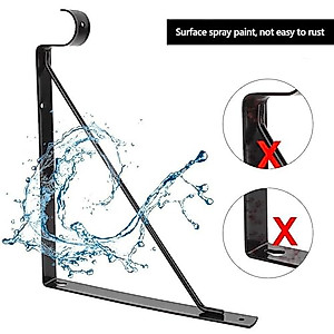 Libcflcc Tripod Shelf Storage Storage Rack Wall Storage Triangular Design Closet Rod Brackets Heavy Duty Holder Wardrobe Rod Organizer Black