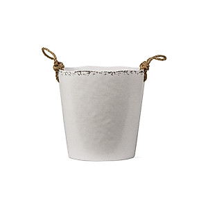 TAG 9.9"x9" Veranda Cracked Glazed Solid Wavy Edge Melamine Plastic Serveware Dinnerware Wine Bucket Dishwasher Safe Indoor Outdoor Ivory 17.1" x 9.9" x .7 Ivory