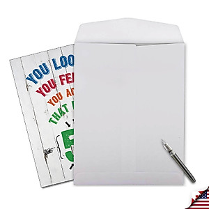 NobleWorks - 50th Big Funny Birthday Card (8.5 x 11 Inch) - Group Milestone Notecard for Year Old, Birthday Congrats from All of Us - Age Equation 50 J7195MBG-US