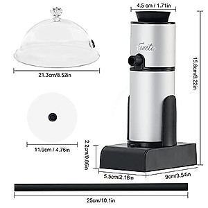 Foneta Smoking Gun Cocktail Smoker Kit with Wood Chips, Dome & Cup Lid, Portable Indoor Smoke Infuser for Food Cooking, Cocktail Drinks, Whiskey, Steak, Salmon, Cheese, BBQ and Pizza