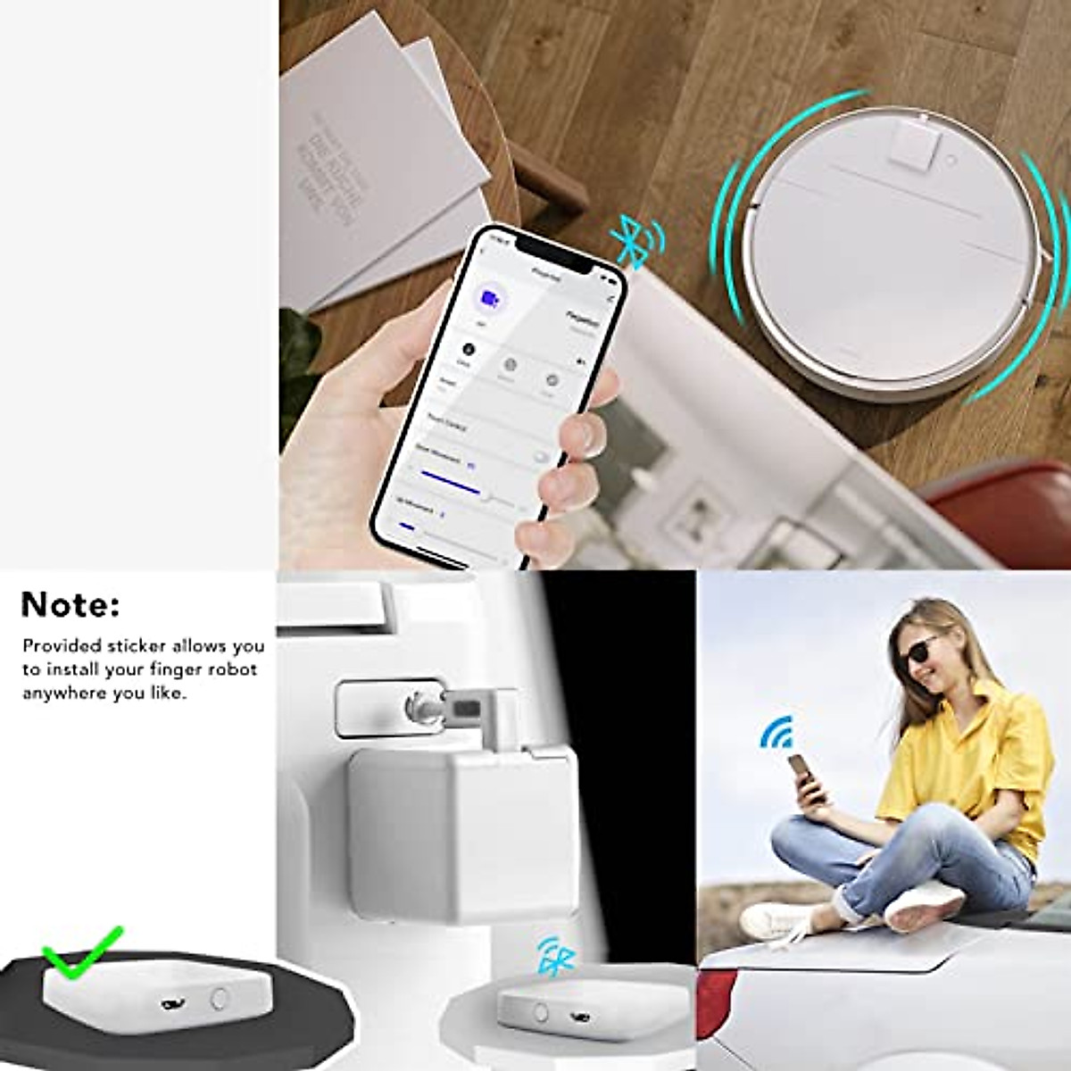 Miokycl Bluetooth Control Switch Button for Tuya APP Timed Remote Control Button Switch Finger Robot for Home