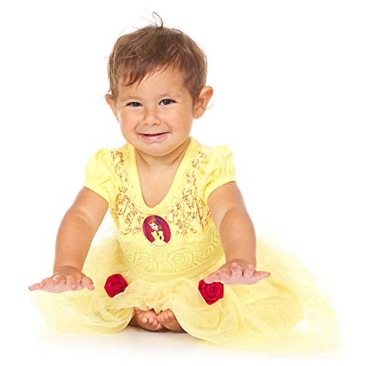 Disney Infant Baby Girl Princesses Belle Cinderella Tutu Dress, Yellow, 24 Months