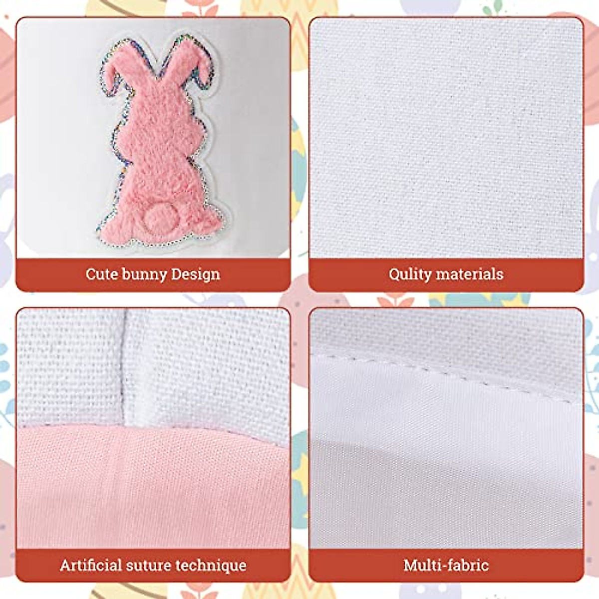 Easter Basket, Easter Basket for Kids,Applies to Easter Bucket for Easter Hunting and Egg Collection (Pink)