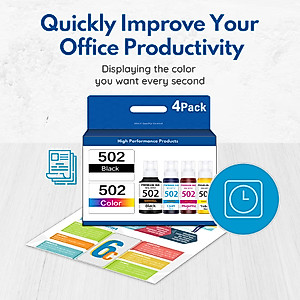 LOMENTICS Compatible Ink Cartridge Bottle Replacement for Epson 502 (Black, Magenta, Yellow and Cyan, 4-Pack)