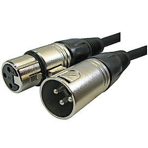 MCSPROAUDIO 2 pack 50 foot FT 3 Pin XLR Mic Microphone Cable Male to Female balanced & shielded cables
