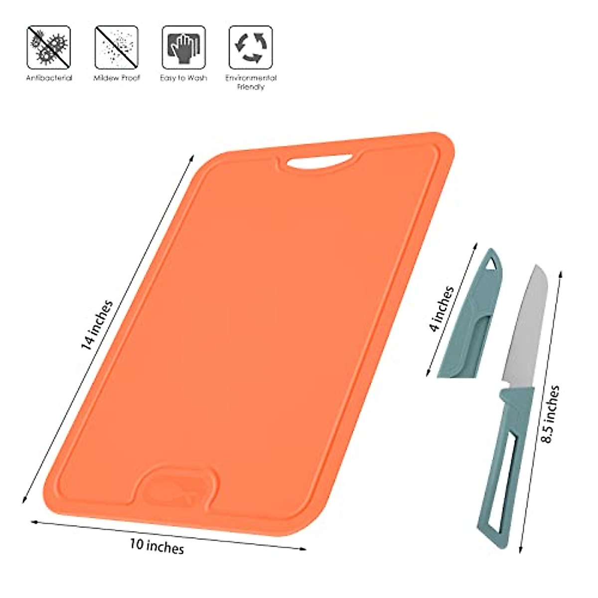 Gintan TPU Cutting Board, BPA-Free, With Knife and Juice Groove,Scratch Resistant Flexible Cutting Boards for Kitchen, Dishwasher Safe, Easy-Grip Handle, Non-Slip