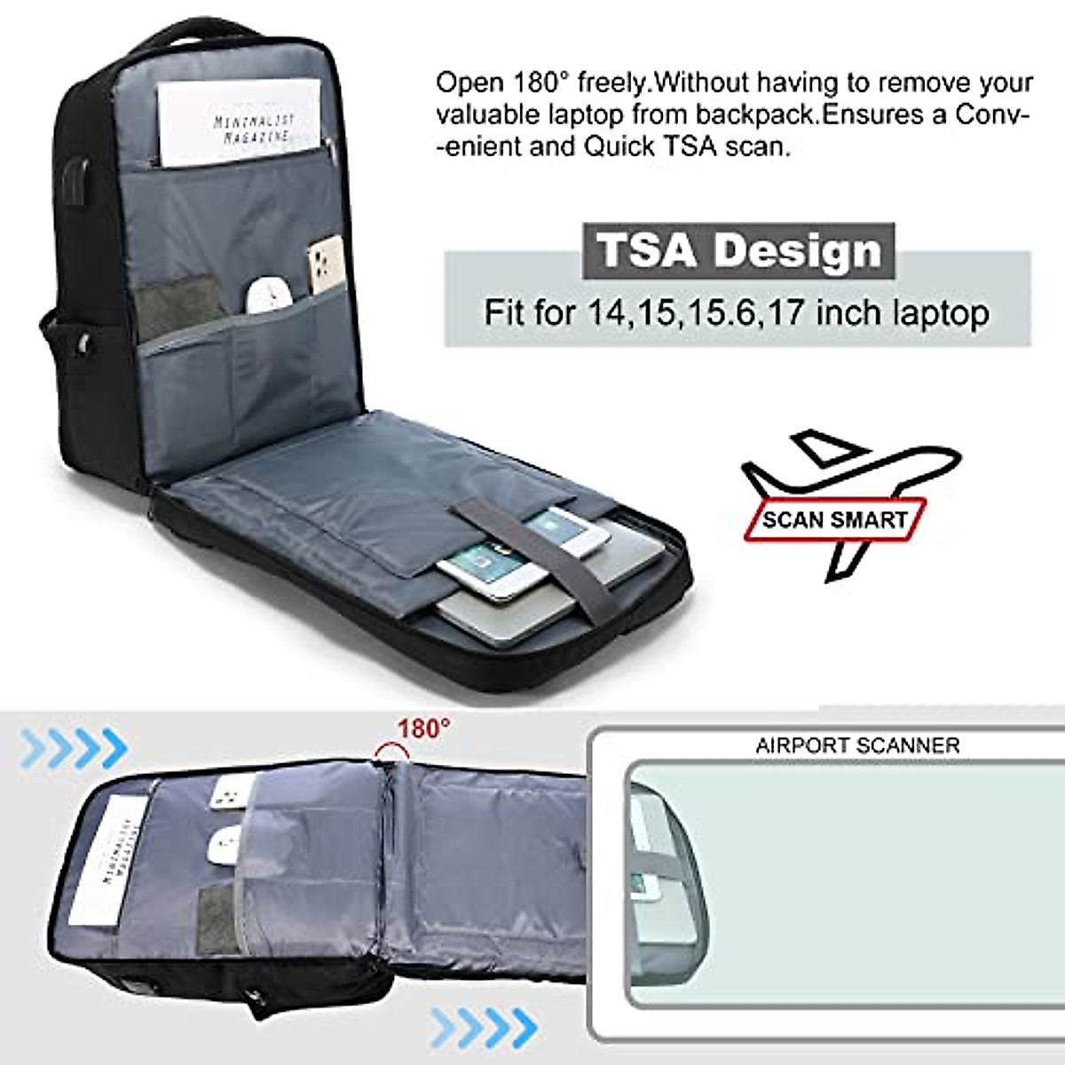 LOVEVOOK Laptop Backpack for Women Teacher Nurse Backpack Purse Computer Bag Work Travel Backpack Men Large Capacity Business Backpack with USB Charging Port