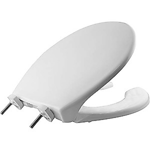 BEMIS 7750TDG 000 Commercial Heavy Duty Open Front Toilet Seat with Cover that will Never Loosen & Reduce Call-backs, ROUND, Plastic, White