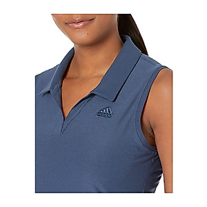 adidas Golf Women's Go-to Sleeveless Primegreen Polo Shirt, Navy, Large