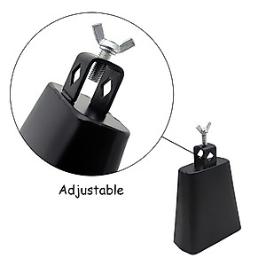Mowind 5 Inch Metal Steel Cowbell Noise Maker with Stick for Drum Set Kit Hand Percussion