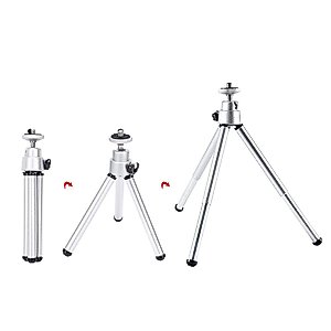 Keenso 3Pcs Universal Foldable Aluminium Alloy Stoving Varnish Mini Antishake Telescopic Tripod Telescoping Tripod Stand Monocular Telescope Camera Tripod