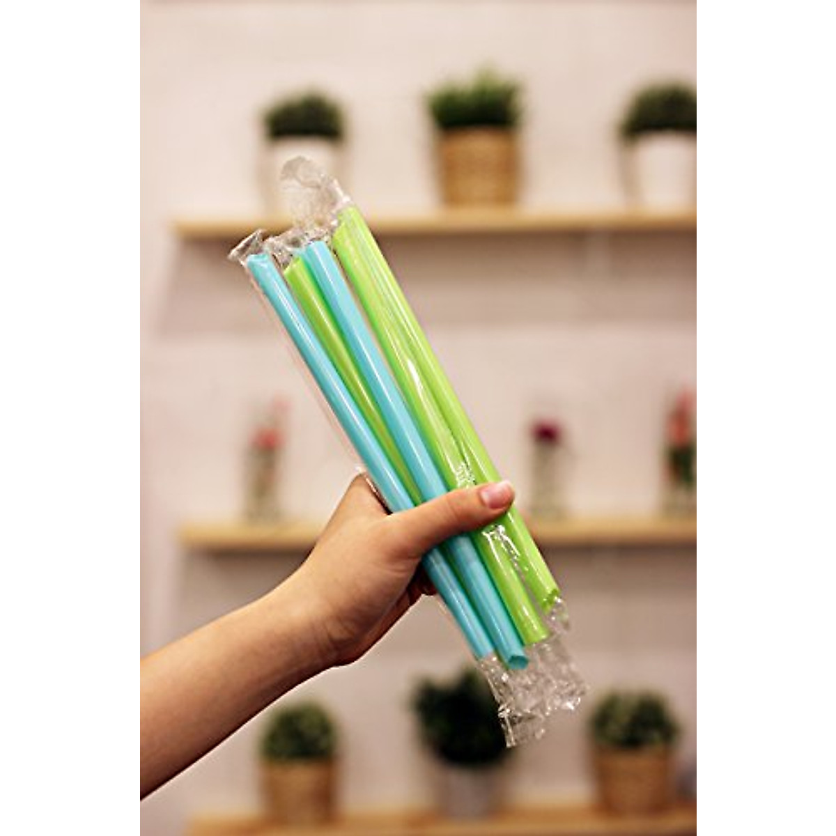 Karat C9060s 9" Boba Straws(10mm Diameter), Poly-Wrapped, Assorted Solid Colors (Case of 1600)