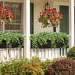 COSYLAND Hanging Garden Planter with 6 Pockets, Wall Hanging Planting Grow Bags Flowerpot for Succulents Flowers Basil Ferns Strawberry Great Outdoor Wall Decor for Patios and Gardens