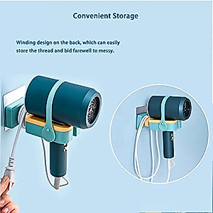 Rotatable Universal Hands Free Hair Dryer Holder Wall Mounted,Blow Dryer Holder Wall Mounted,Hair Dryer Stand Holder Hands Free for Women, Save Space & Easy to Install on Bathroom Bedroom