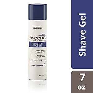 Aveeno Therapeutic Shave Gel with Oat and Vitamin E to Help Prevent Razor Bumps and Soothe Dry and Sensitive Skin, No Added Fragrances and Non-Comedogenic, 7 oz (Pack of 6)