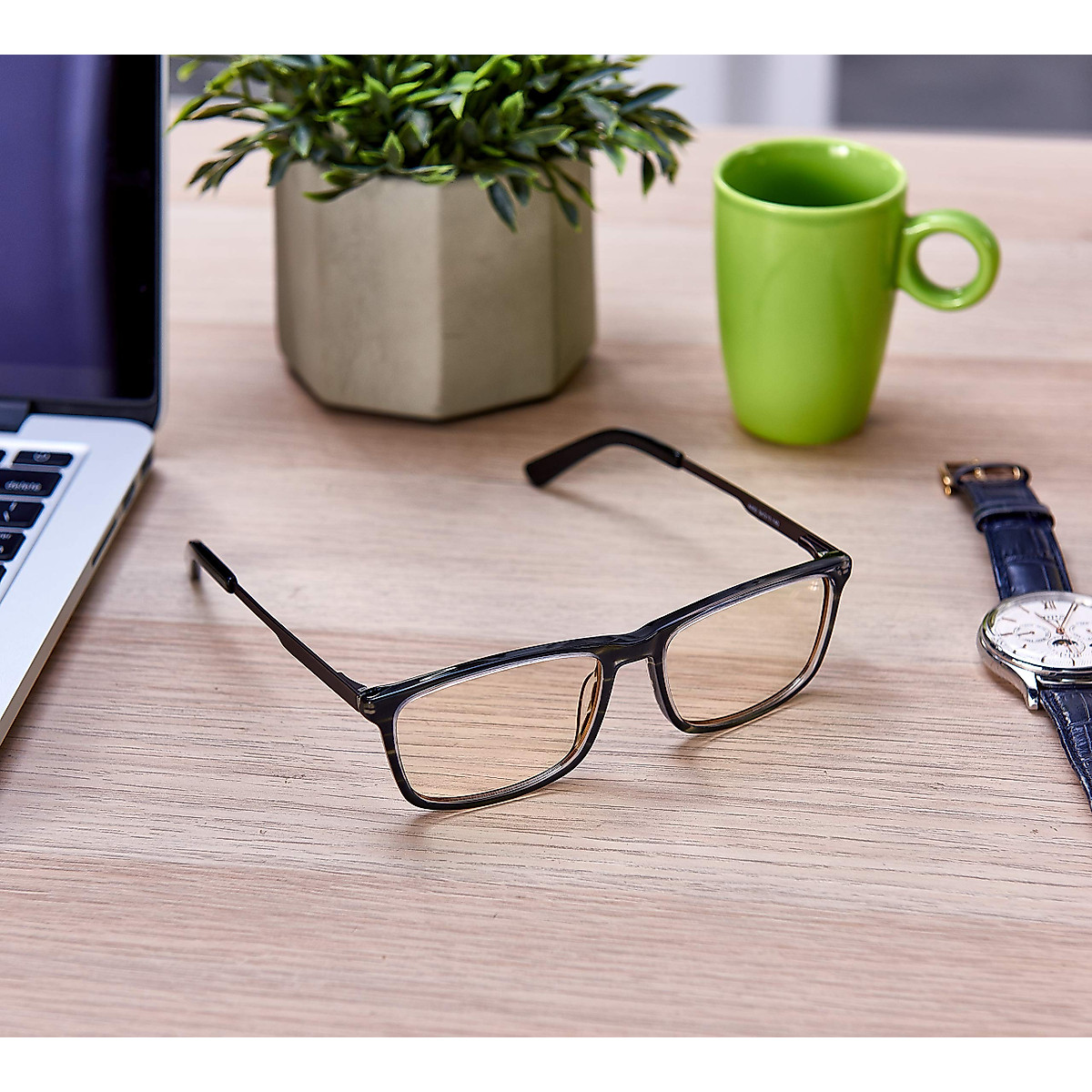 PROSPEK Blue Light Filter Glasses I Computer Eyeglasses for Men I Blue Light Blocking with Clear Lens I Anti Eyestrain I GRANITE