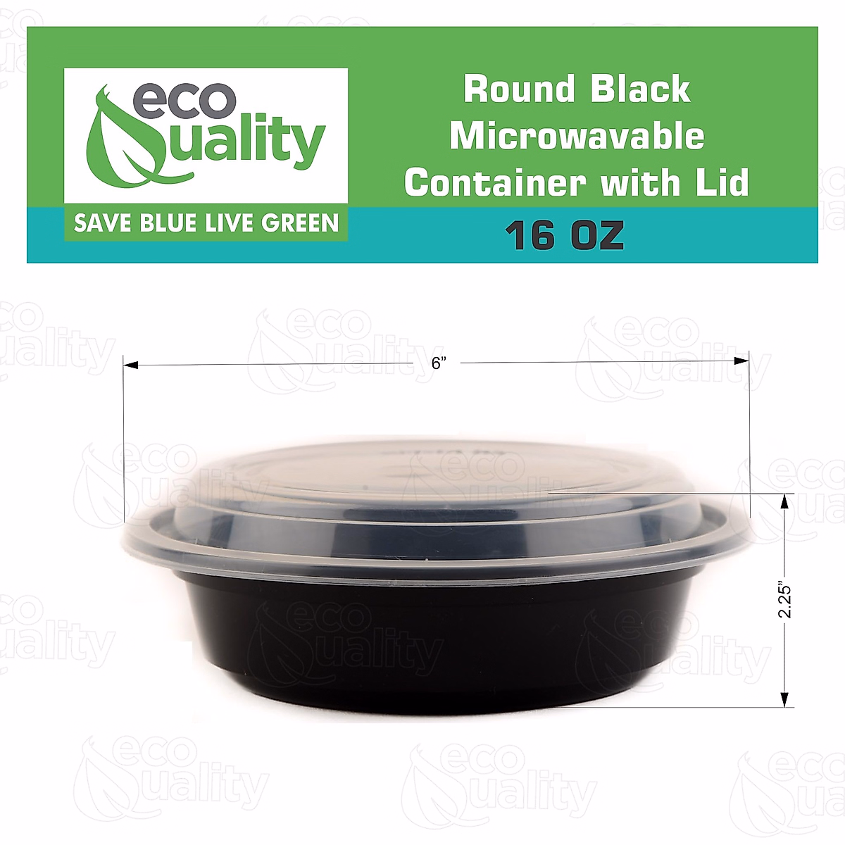 16 oz - 10 Count - Round Microwaveable Plastic Meal Prep Containers with Lids - Food Storage Container - Certified BPA-Free, Stackable, Reusable Microwave, Dishwasher, Freezer Safe, Disposable (Black)