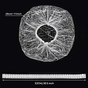50PS Disposable Shower Caps, Plastic Clear Shower Caps, lengthening and thickening Hair Caps for Hair dyeing assistance, Hotel and Hair Salon, Home Use, Portable Travel (Size 20.5"/52cm）