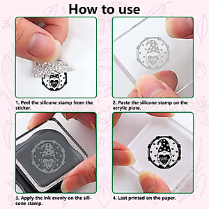 CRASPIRE Gnome Clear Rubber Stamp Valentine's Day Dwarf Couple Heart Vintage Retro Transparent Silicone Seals Stamp for Journaling Card Making DIY Scrapbooking Handmade Photo Notebook 6.3 x 4.3inch