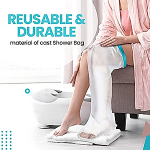 Wilsco Waterproof XL Leg Shower Covers ~ Cast Shower Covers for Leg ~ Cast Covers for Shower Leg ~ Over 40 Inches of Coverage