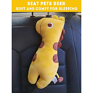 Seatbelt Pillow for Kids, Car Pillow Seat Belt Cushion Kids Seatbelt Pillow, Seat Belt Covers Child Car Seat Head Rest Support Shoulder Pad, Plush Soft Seat Strap Car Pillows Adjuster Holder for Baby