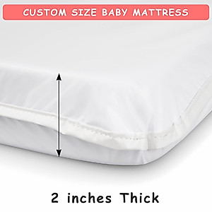 Custom Size Baby Crib Mattress Bed Pad: Firm Foam Bedding : Waterproof Vinyl Top