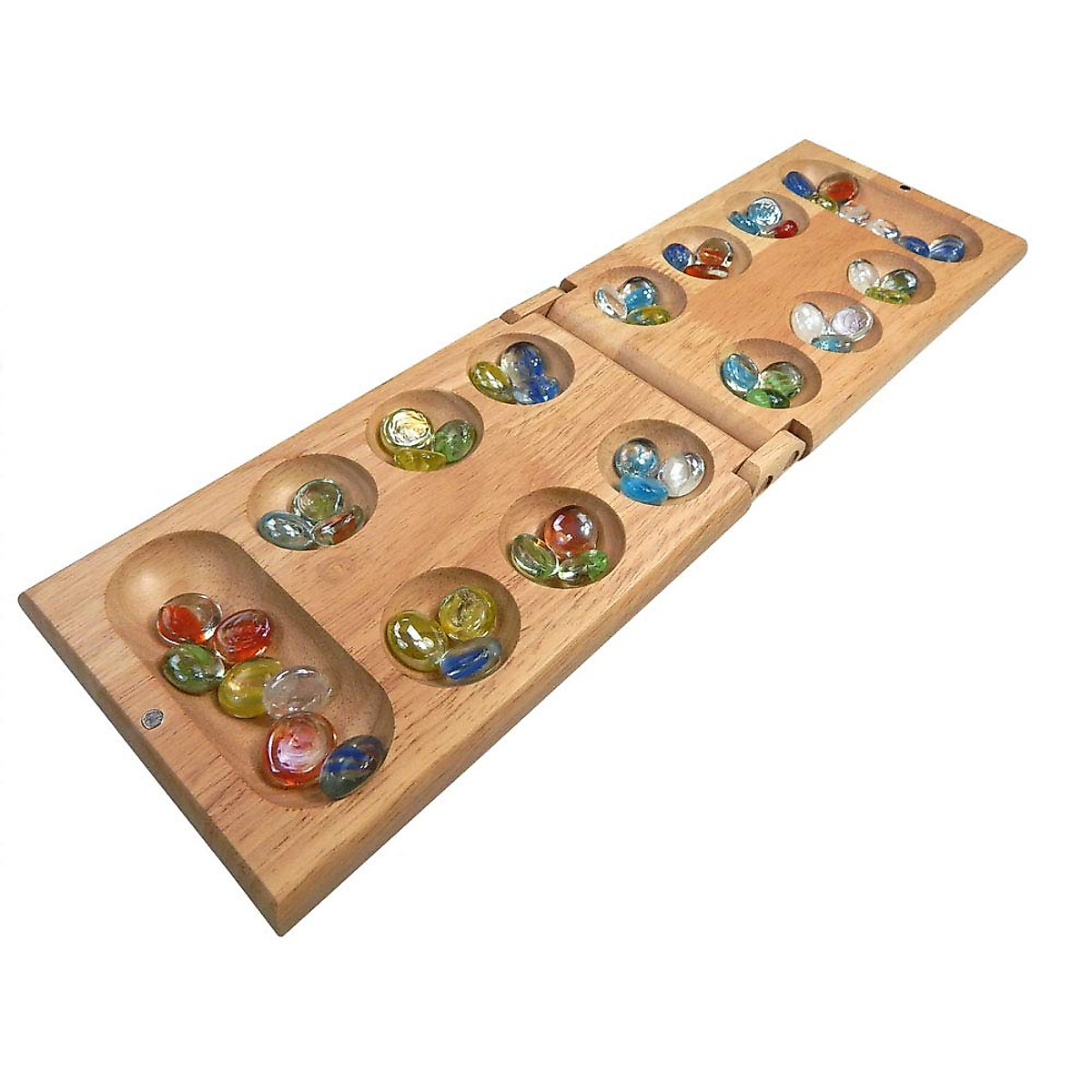 Melissa Wood Folding Mancala Board Game, 17.5 Inch Set