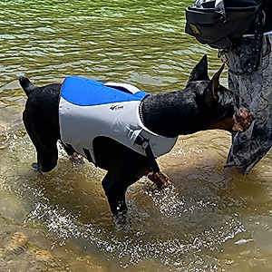 Dog Life Jacket, Sport Style Dog Float Coat with Excellent Buoyancy, Stylish Dog Swimming Safety Vest with Rescue Handle for Small Medium Large Dogs Blue M