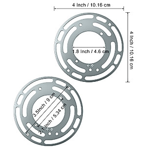 Qc 2 Pack Universal Light Fixture Mounting Bracket, 4 Inches Diameter Steel Crossbar Plate with Ground Screw for Mount Wall Light, Close to Ceiling Light, Chandelier Silver