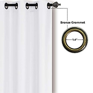 Home Collection 2 Panels 100% Blackout Curtain Set Solid Color with Rod Pocket Grommet Drapes for Kitchen, Dinning Room, Bathroom, Bedroom,Living Room Window New (74” Wide X 83” Long, White)