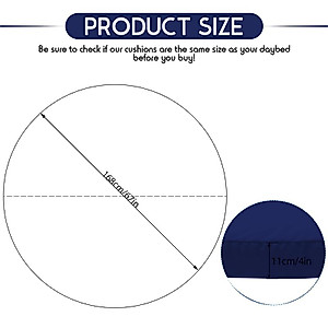 Cethytirko Outdoor Daybed Cushion Cover, 66" Replacement Round Bed Cushion Cover,Outdoor Waterproof and Fade-Resistant Sun Bed Outdoor Cushion Cover - Patio Round Daybed Cushion Cover, Cover ONLY