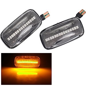 Hacreyatu For-Nissan Skyline R34 Almera N15 N16 Pulsar Maxima QX Sunny G10 Primera P11 P12 Car Led Dynamic Side Marker Turn Signal LightLed (Clear)