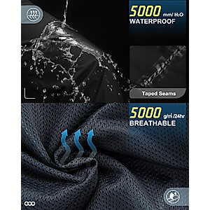 33,000ft Men's Rain Pants, Waterproof Rain Over Pants, Windproof Outdoor Pants for Hiking, Fishing Black