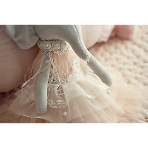 Inspired by Jewel Daisy The Elephant Premium Quality Floppy Elephant Plush Doll Gift with Delicate Pink & Lace Tutu | Elegant Feather & Pearl Details | Playable Toy with Movable Legs & Huggable Arms