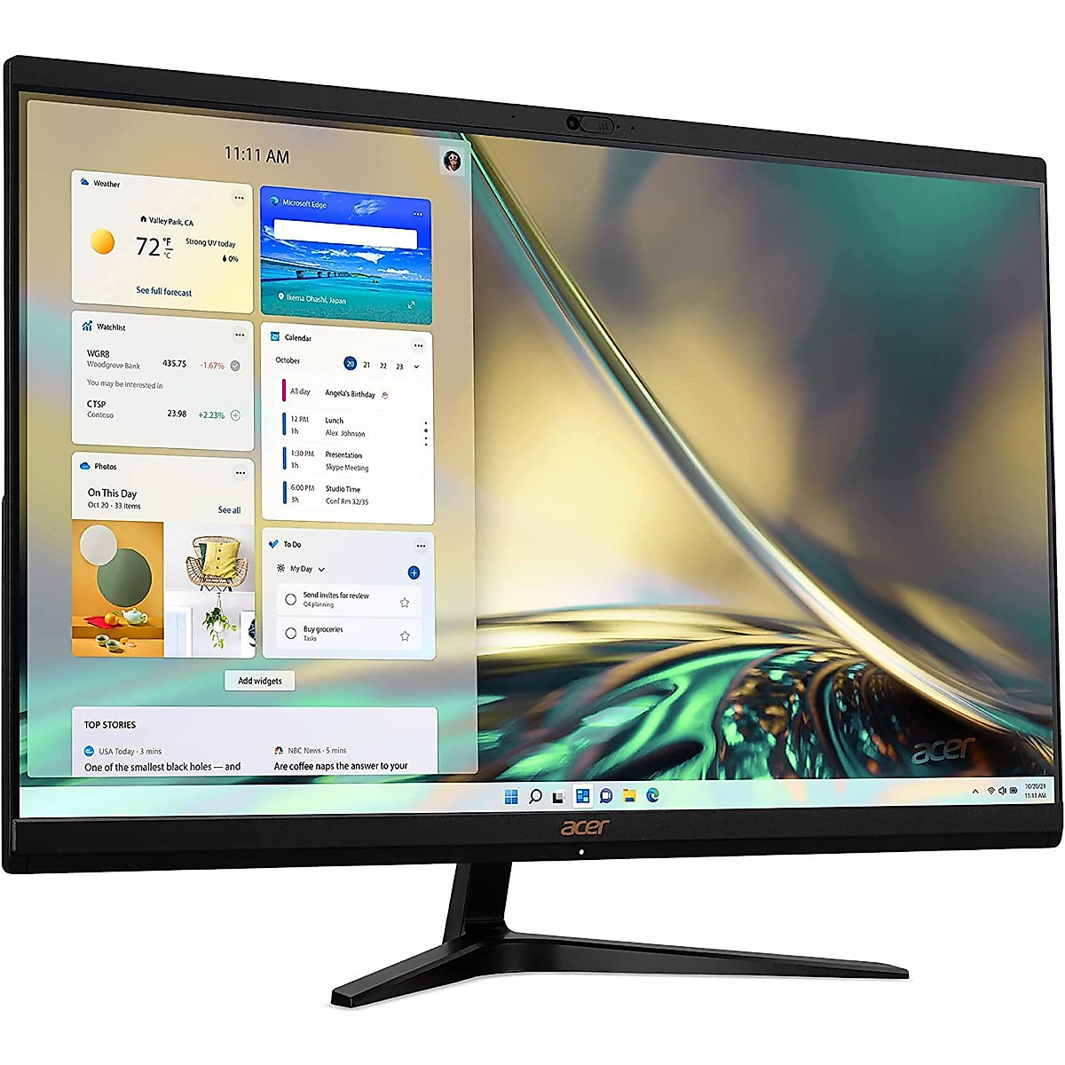 acer Aspire 27" FHD All-in-One Desktop 2022, 10-Core 12th Intel Core i5-1235U, Iris Xe Graphics, 24GB DDR4 1TB SSD, WiFi 6, Bluetooth, RJ45, HDMI, USB-C, Win 11, Wireless KB Mouse, COU 32GB USB