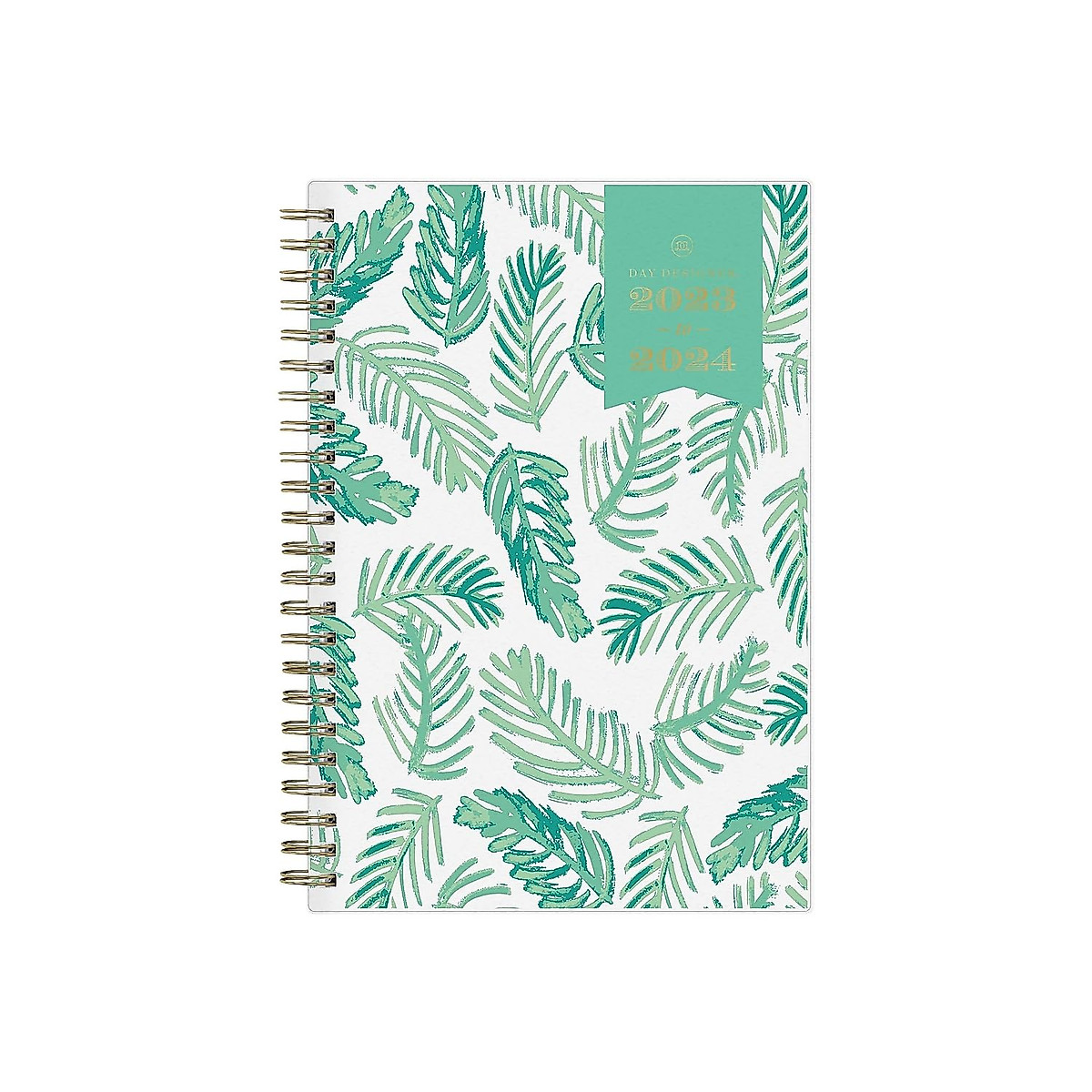 Blue Sky Day Designer for 2023-2024 Academic Year Weekly and Monthly Planner, 5' x 8', Frosted Flexible Cover, Wirebound, Palms (137892-A24)