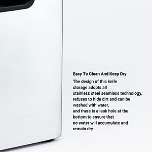 KAUKKO Stainless Steel Knife Holder, Modern Design Knife Block, Universal Knife Storage Organizer, Strong and Durable Knife Holder Counter-top Storage with Scissors-Slot (Knives Not Included)