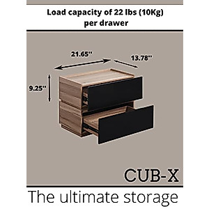 Stackable Storage Drawers, Dressers & Chests of Drawers, Dresser of Closet, Small Dressers for Bedroom, Nightstand, Bedside Tables (Nordic Walnut)