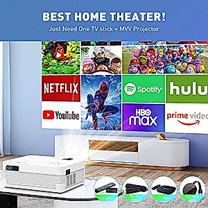 Mini Outdoor Projector, 2022 Upgraded Brightness, 1080P Supported WiFi Projector, Portable Movie Projector for Home Theater Compatible with TV Stick HDMI USB AV