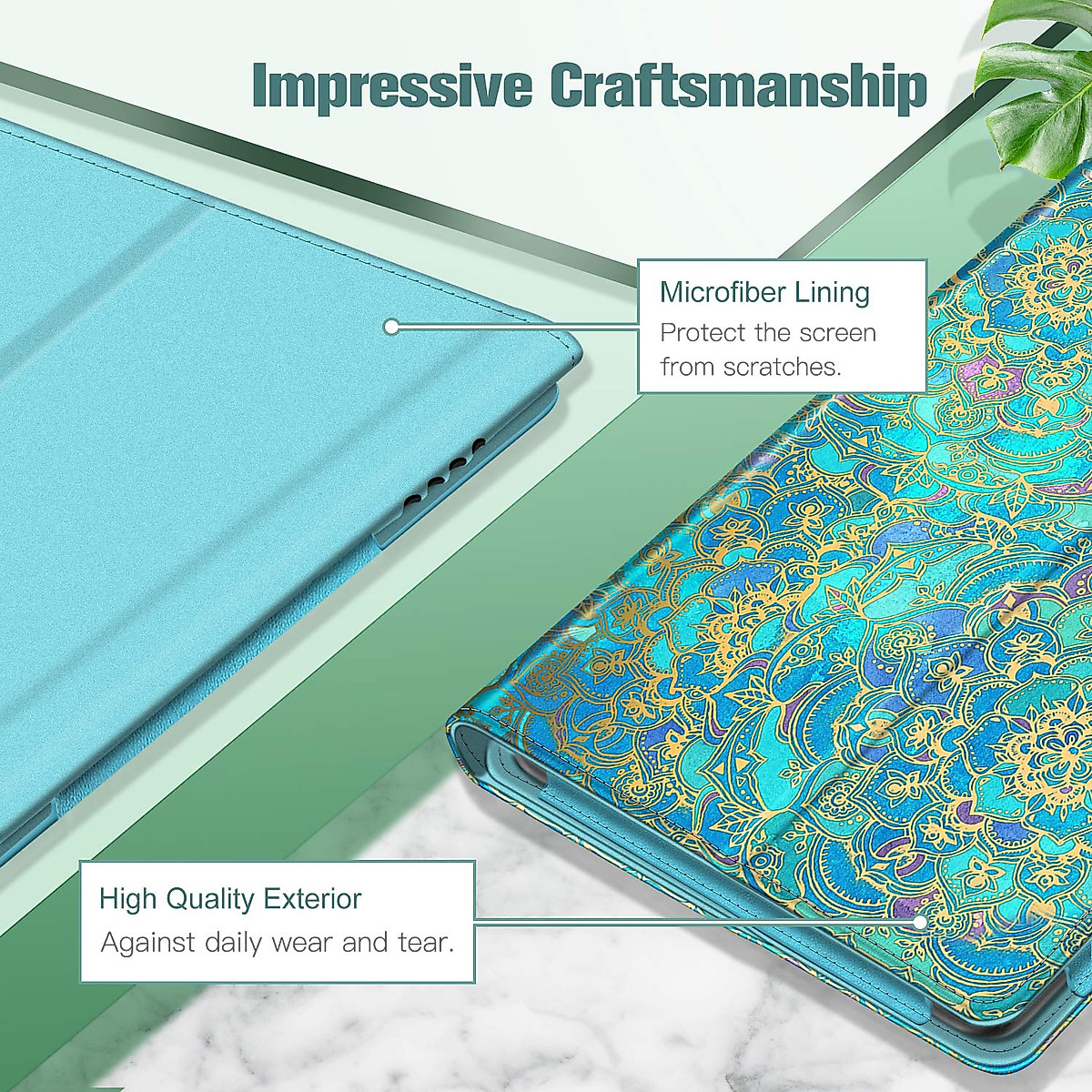 Fintie Case for All-New Amazon Fire HD 8 and Fire HD 8 Plus Tablet (10th Generation, 2020 Release) - [Flex Stand] Premium Vegan Leather Multi-Angle Folio Cover with Auto Sleep Wake, Shades of Blue