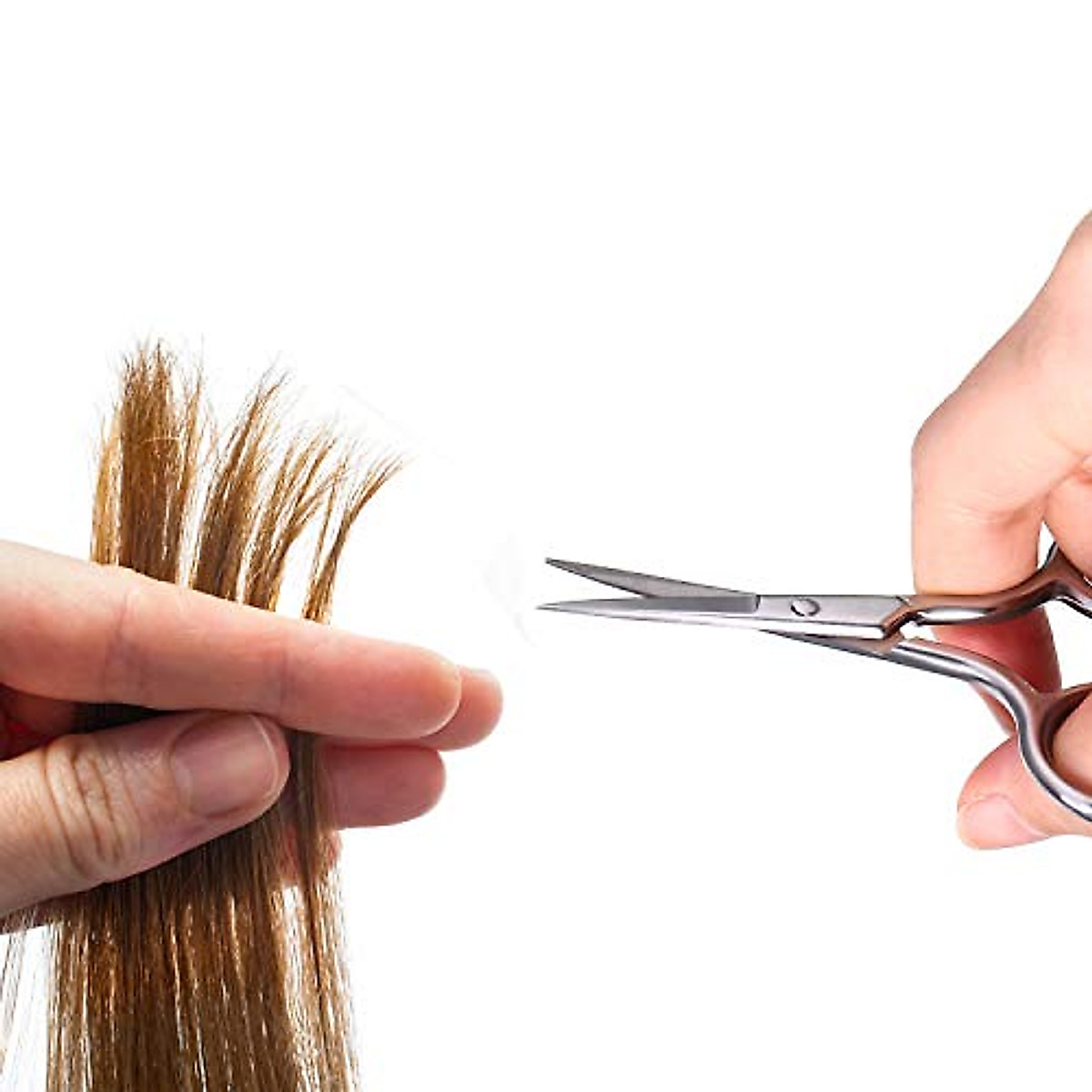 3 Pack Small Nose Scissors Facial Hair Scissors Mini Beauty Scissors Stainless Steel Trimming Pointed Scissor for Grooming Eyebrows, Nose, Mustache, Beard