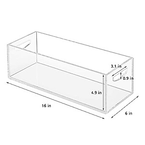 AITEE DVD/CD Storage Box 2 Packs, Acrylic Storage Container for Blu-Rays, Small Books/Booklets, Video Game Cases and Video Game Controllers, Storage Organizer for Countertop/Kitchen/Bathroom/Cabinet.
