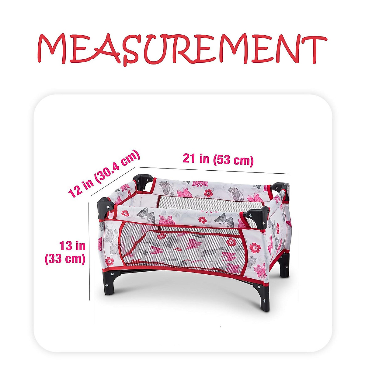 Litti Pritti Take Along Travel Crib Pack and Play Accessory for Dolls - Perfect for 18" Dolls