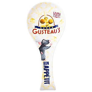 Silver Buffalo Pixar Ratatouille Ceramic Spoon Rest Featuring Gusteau’s and Remy